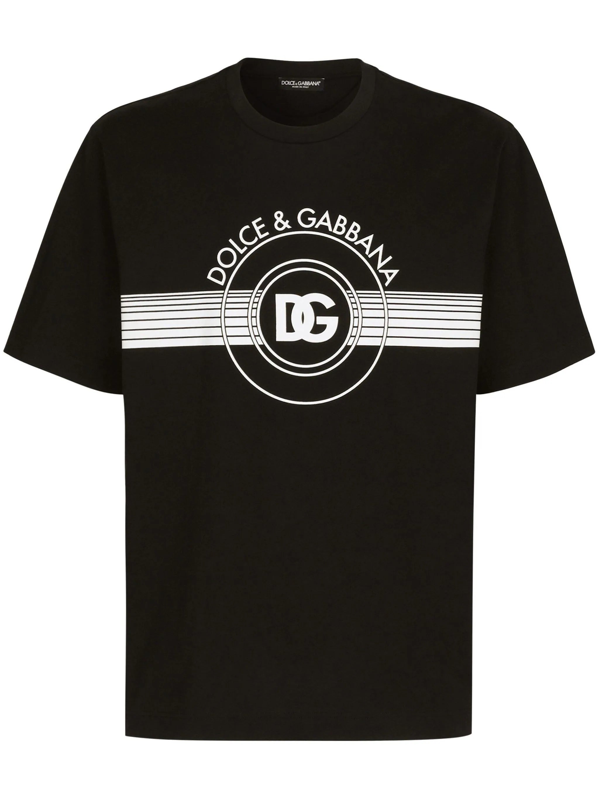 Dolce & Gabbana Interlock DG Logo Print T-Shirt in Black – TheDesignerBox