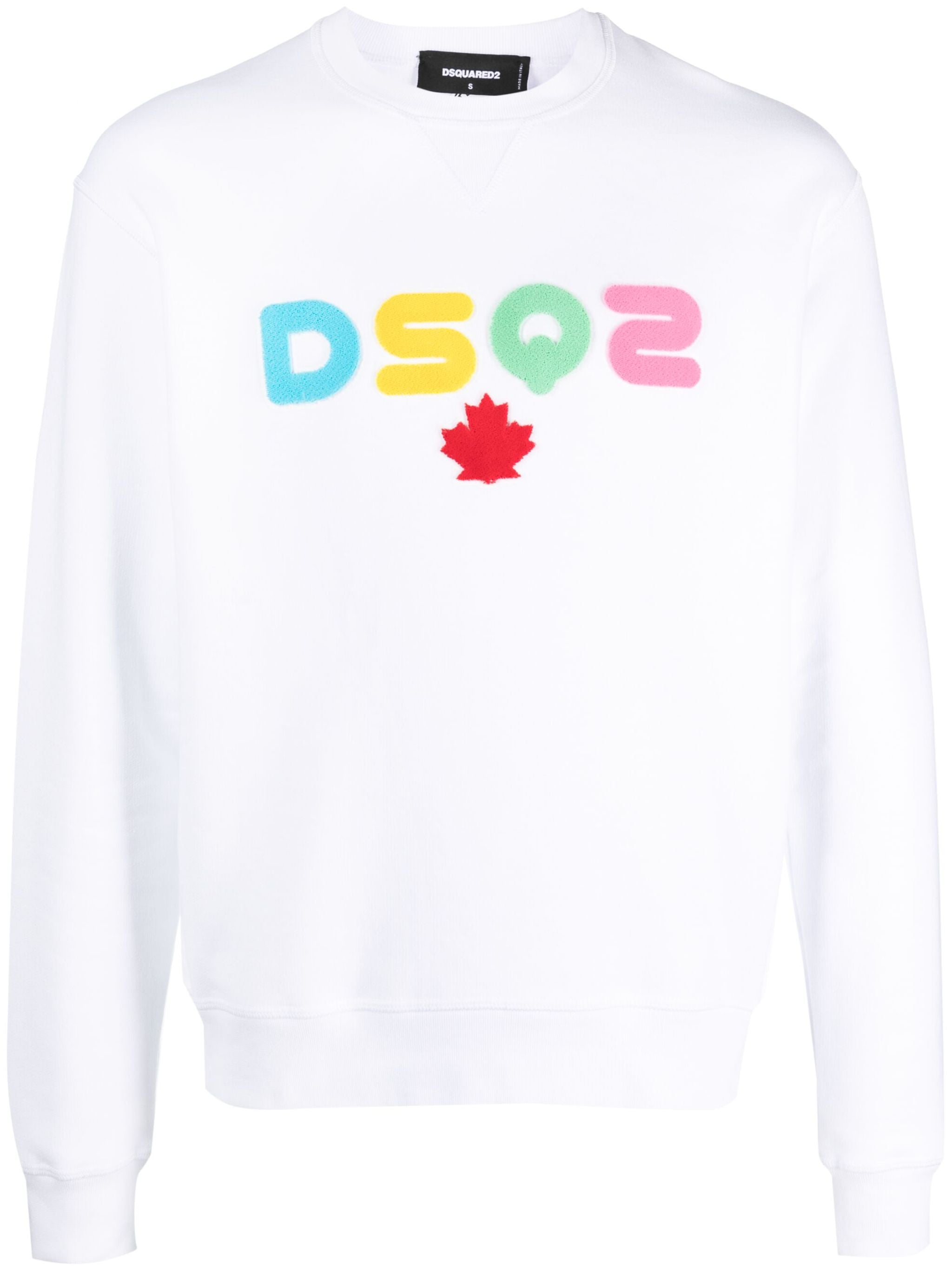 Dsquared2 DSQ2 Rainbow Applique Logo White Sweatshirt – TheDesignerBox