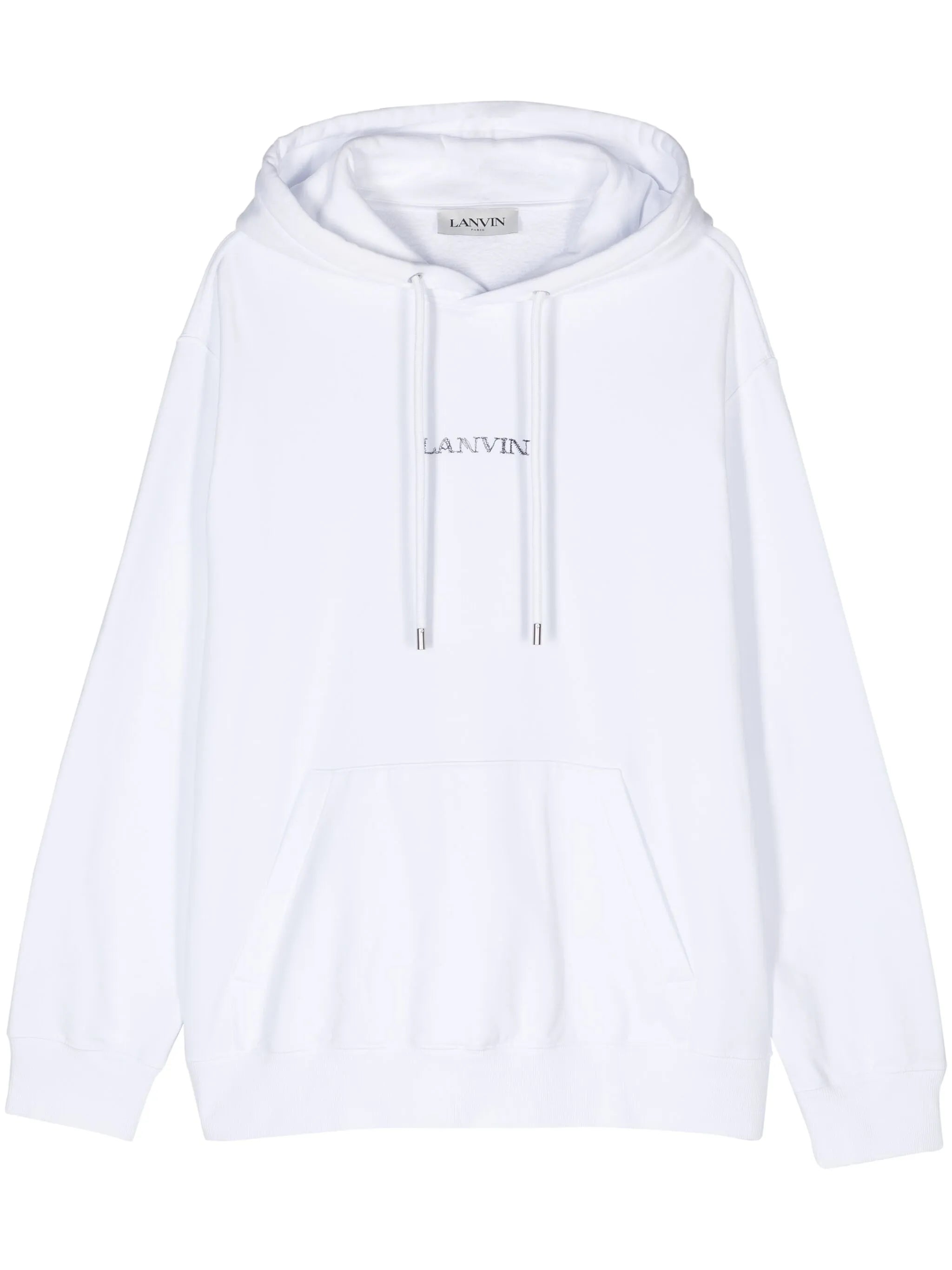 Lanvin Paris Loose Fit Logo Hoodie in White – TheDesignerBox