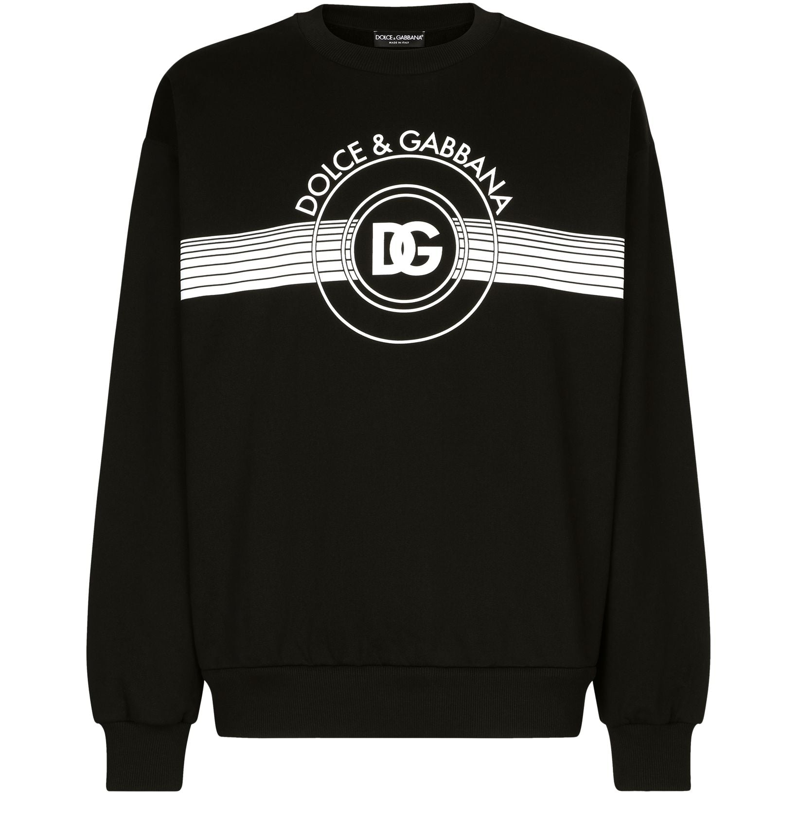 Dolce & Gabbana Jersey DG Logo Print Black Sweatshirt – TheDesignerBox