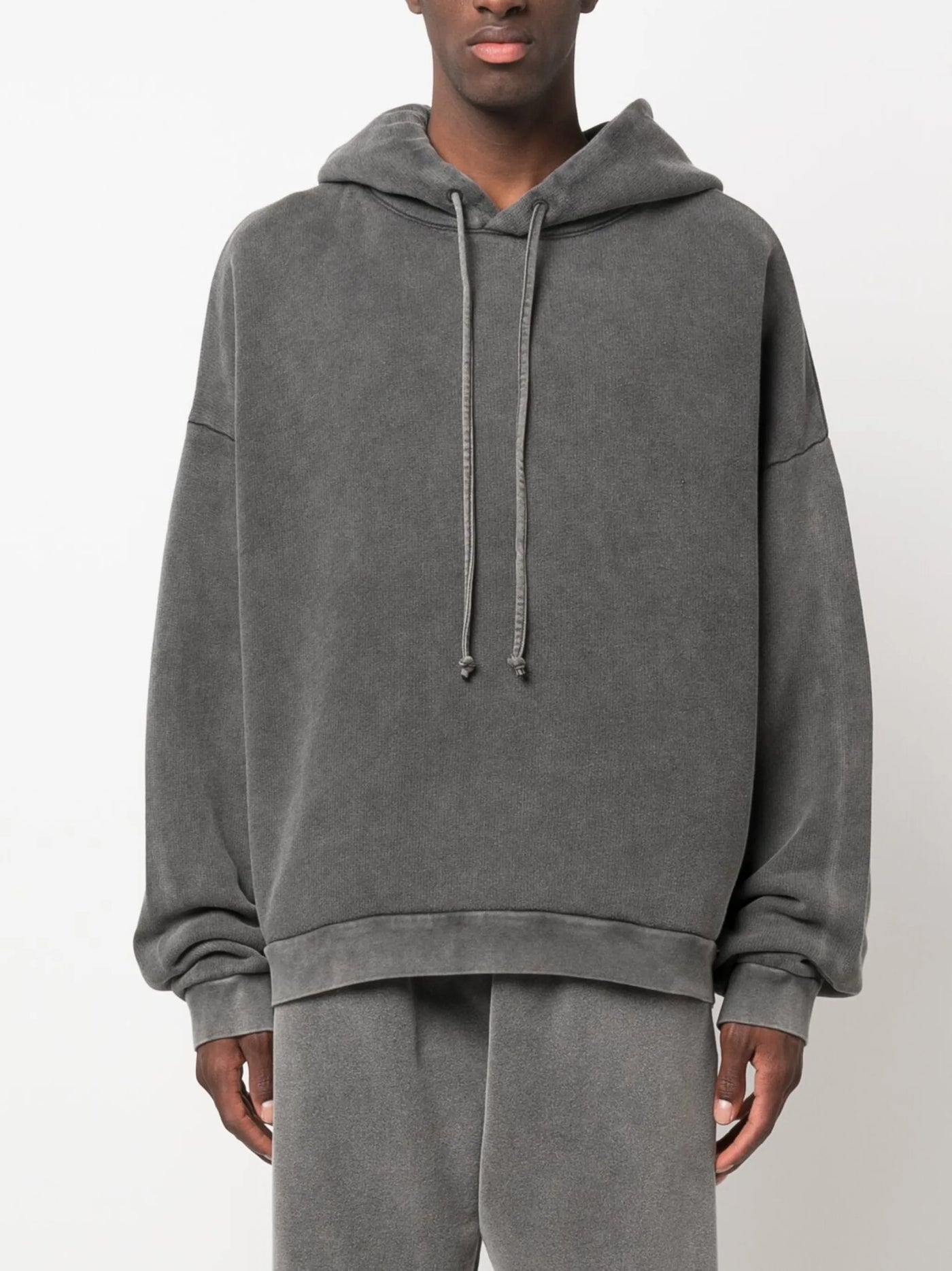Acne Studios Logo Patch Hoodie in Faded Black – TheDesignerBox