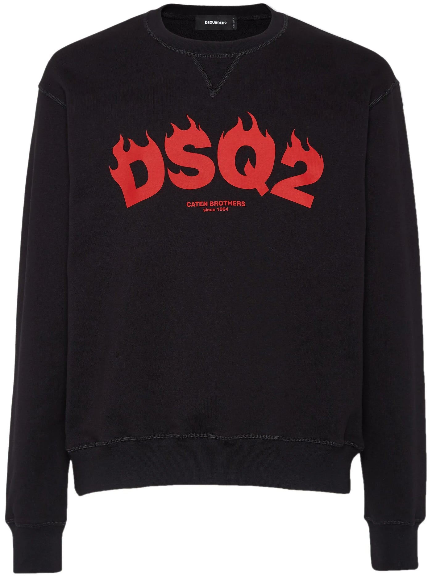 Dsquared2 DSQ2 Flame Print Sweatshirt in Black – TheDesignerBox